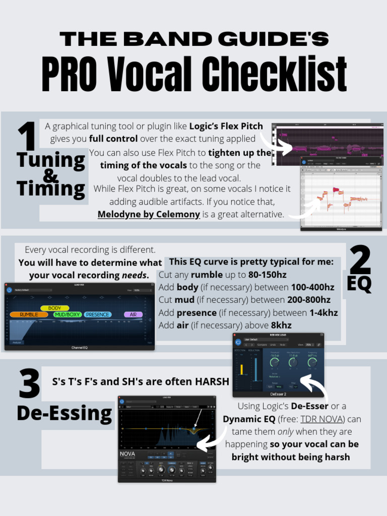 Vocal Mixing Checklist Essentials | PDF | Audio Electronics | Sound ...