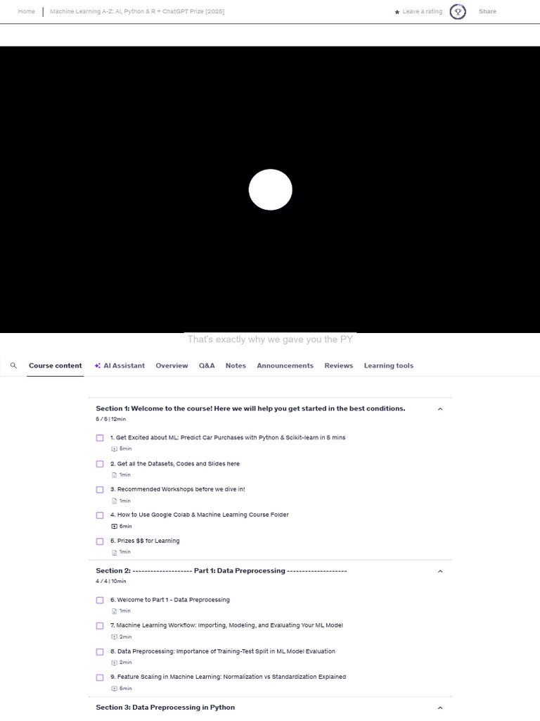 Course - Machine Learning A-Z - AI, Python & R + ChatGPT Prize (2025) - Udemy Business | PDF ...
