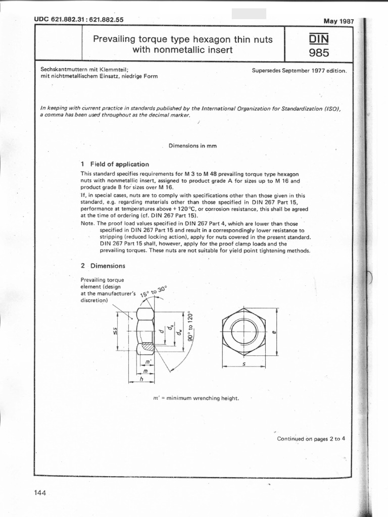 Din 985 Orig | PDF
