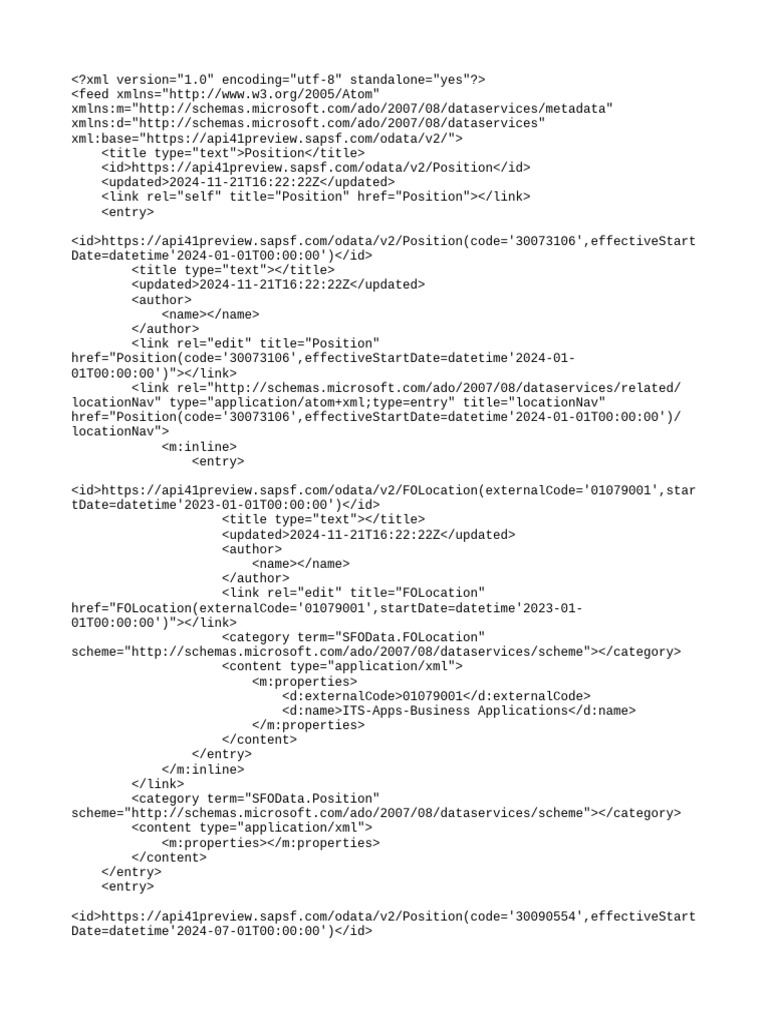 SAP SF Position Data Entries | PDF
