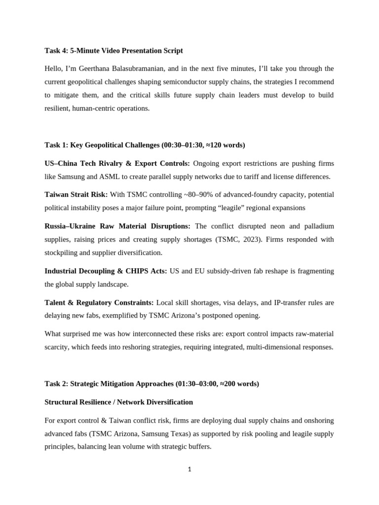 Practising Video Presentation Script | PDF | Supply Chain | Business