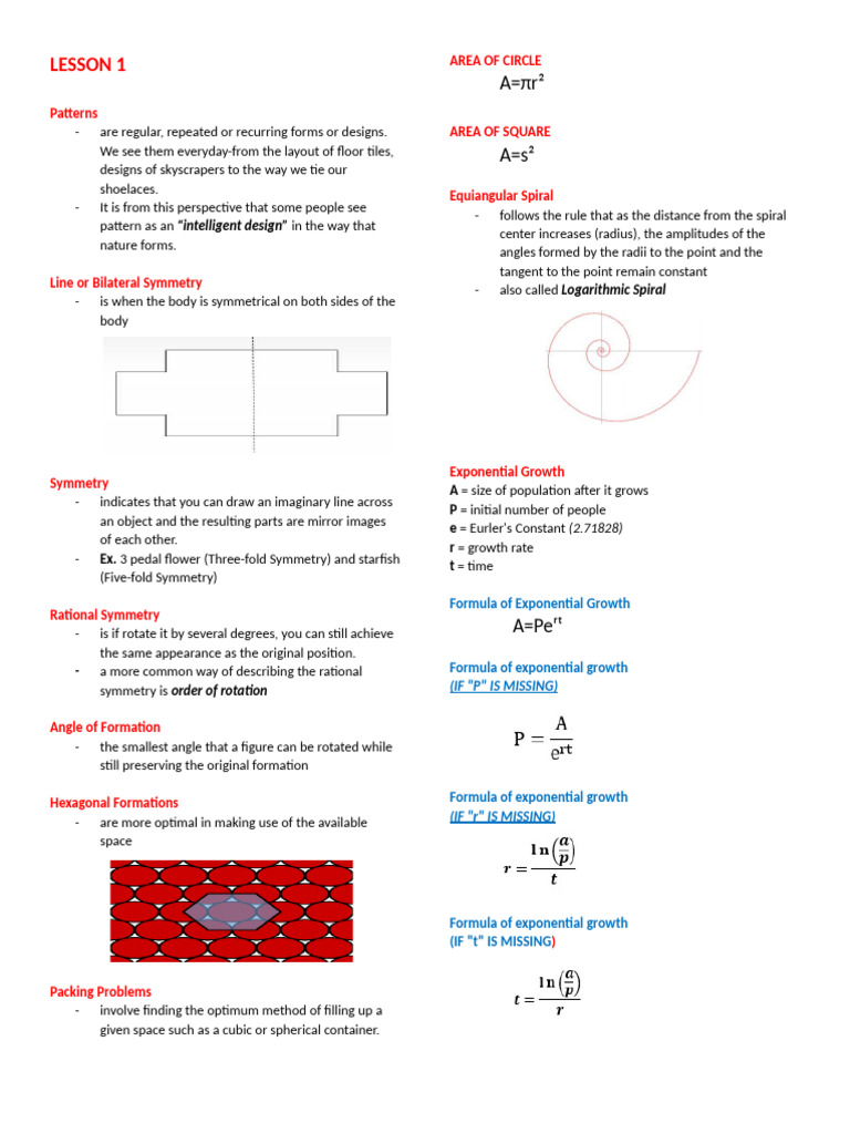 Lesson 1 MMW Prelim | PDF | Exponential Function | Symmetry
