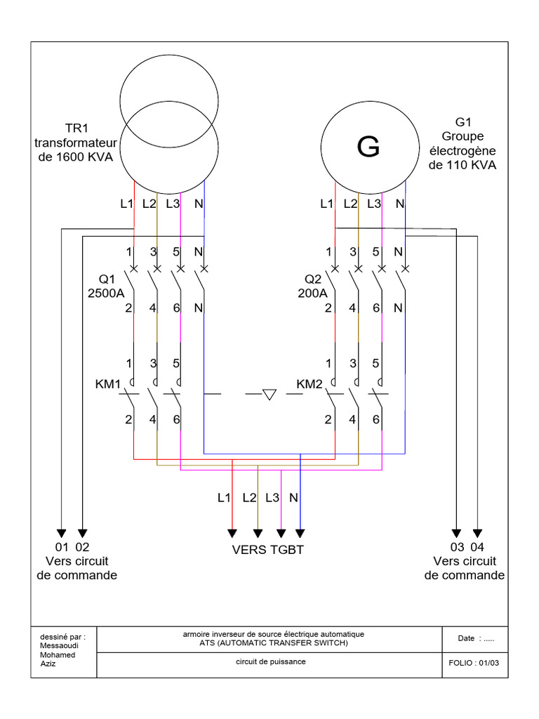 Schéma d'inverseur automatique ATS | PDF | Électrotechnique | Énergie ...