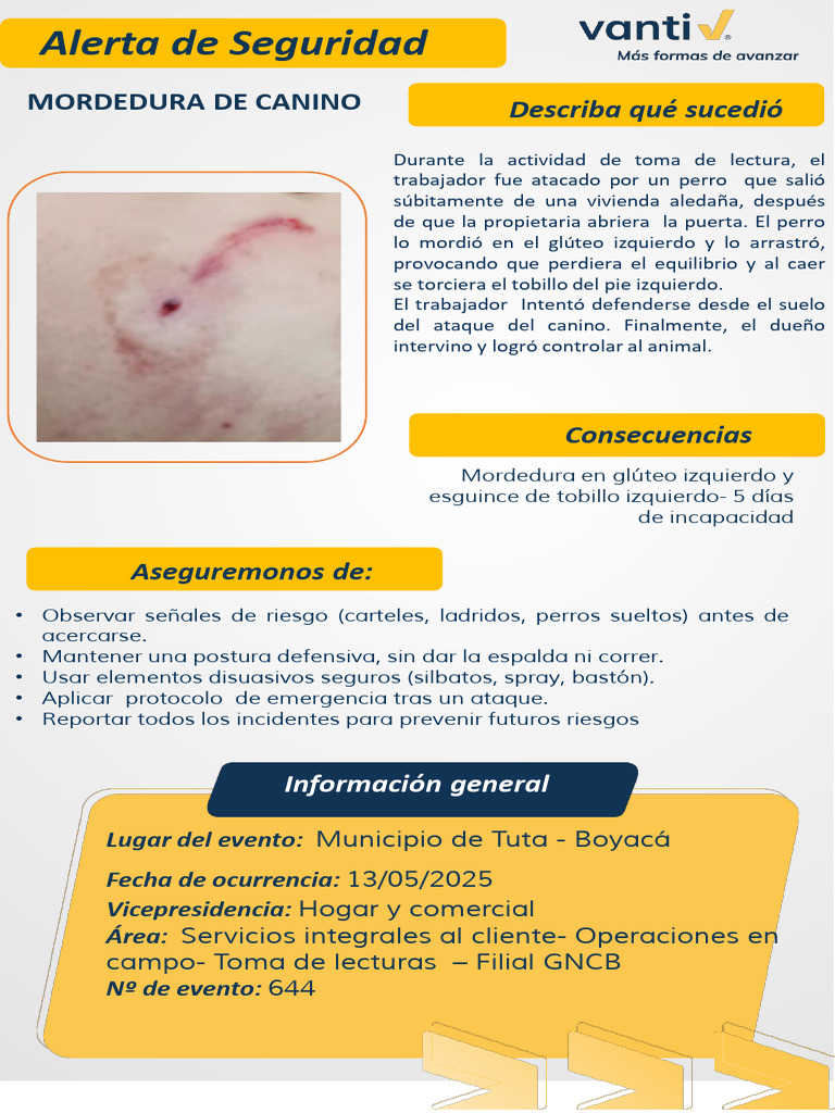 644 Alerta Seguridad Mordedura Gluteo | PDF