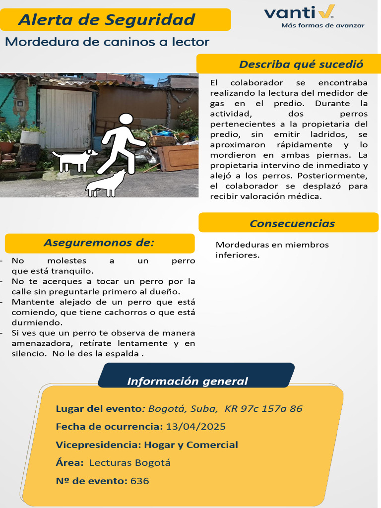 636 - Alerta - Seguridad - Mordedura de Caninos | PDF