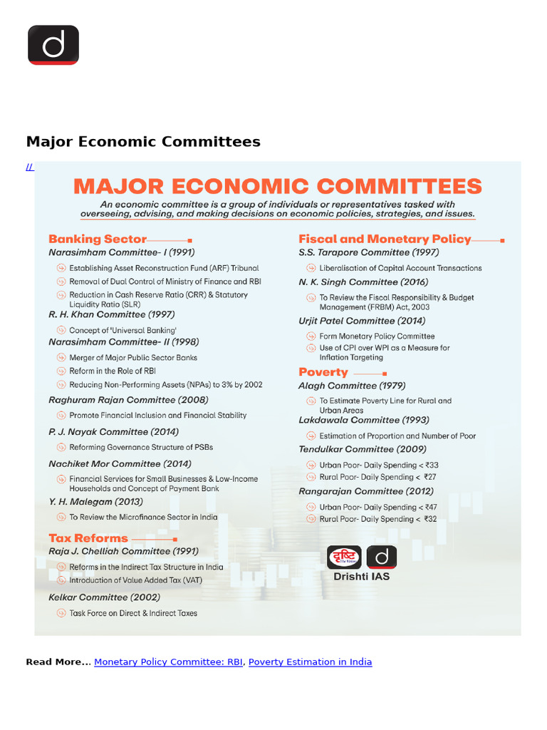 Major Economic Committees: Read More. | PDF