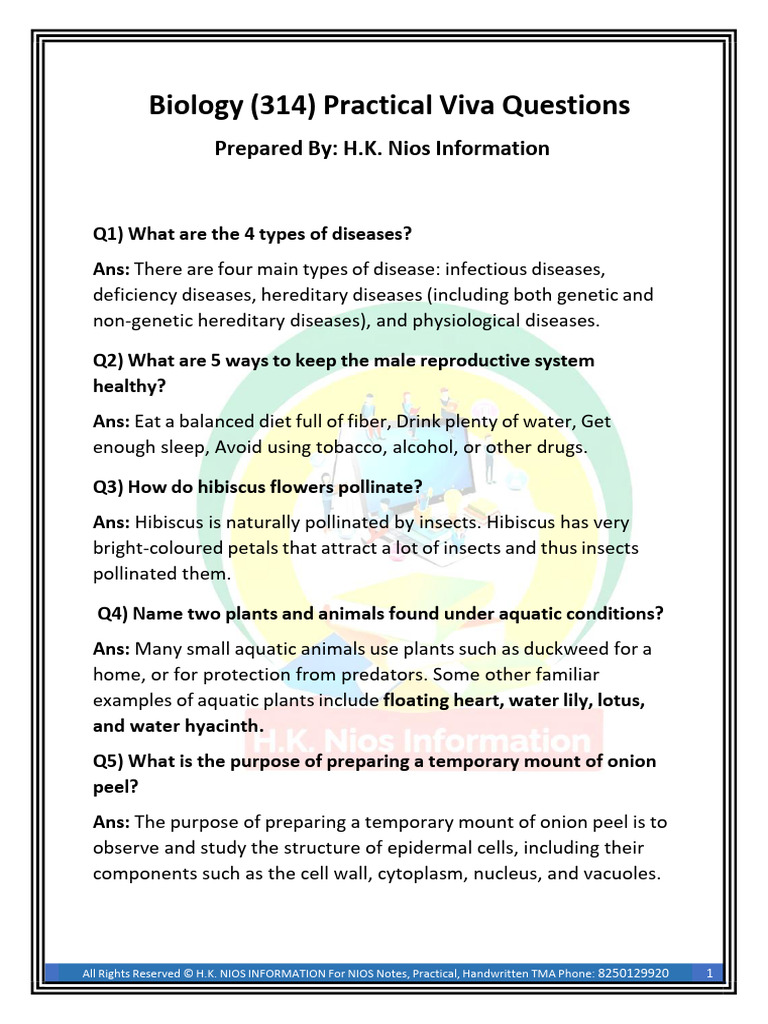 Class 12 Biology Practical Questions | PDF | Photosynthesis | Tissue (Biology)