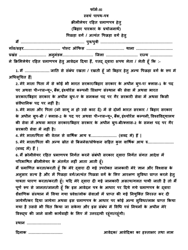 Form Xi Bihar | PDF
