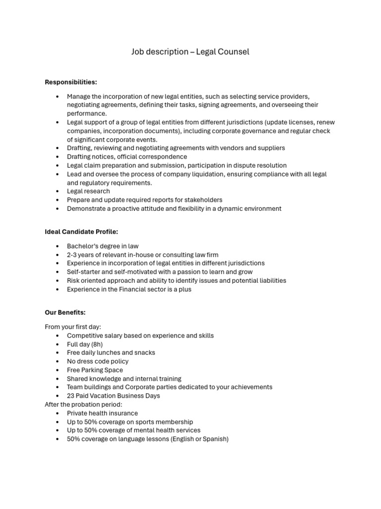 Legal Counsel Details | PDF