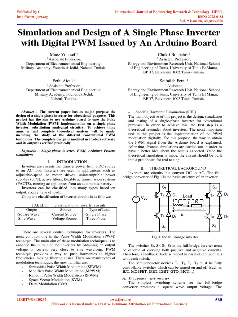 Arduino-Based Single-Phase Inverter Design | PDF | Power Inverter ...