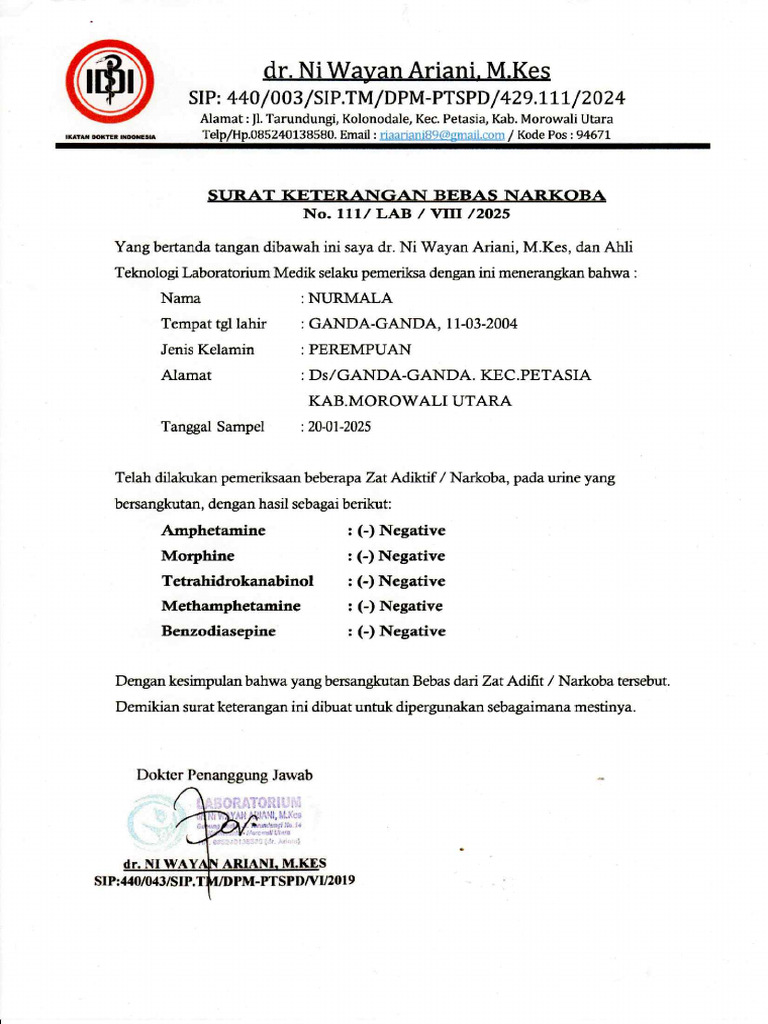 Surat SKBN Nurmala | PDF