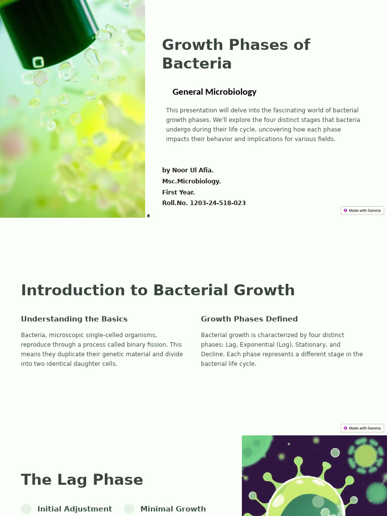 Growth Phases of Bacteria | PDF | Bacteria | Microscopy