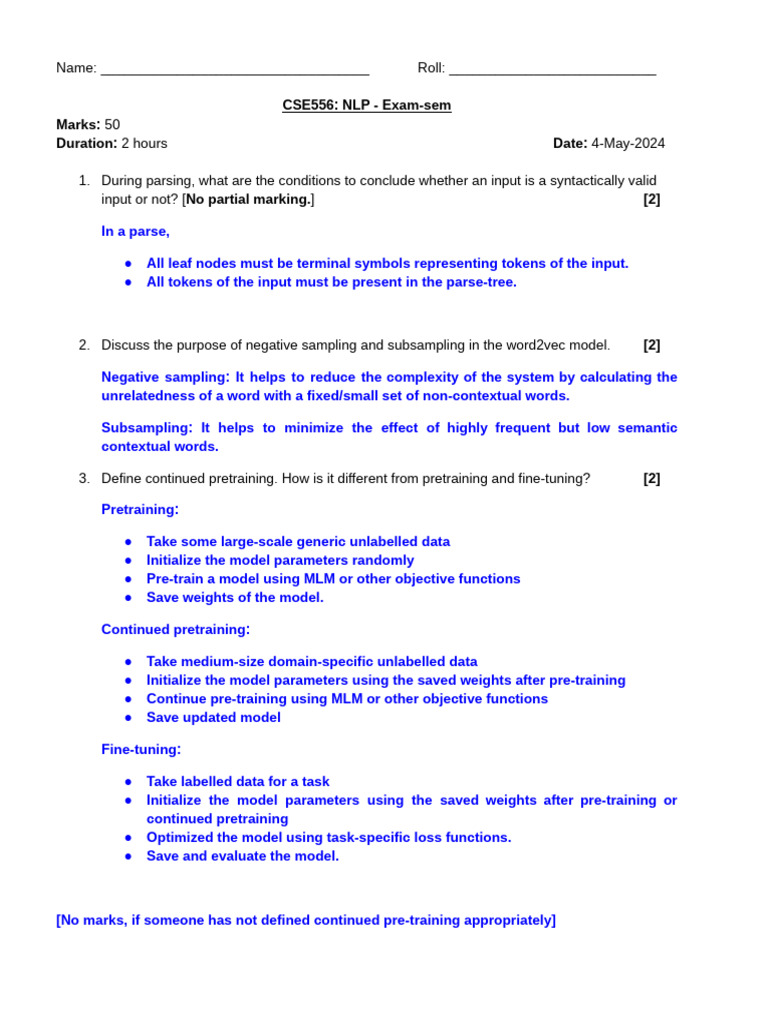 NLP 2024 End Exams Solutions | PDF | Applied Mathematics | Computer ...