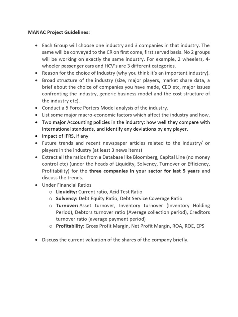 MANAC Project Guidelines | PDF