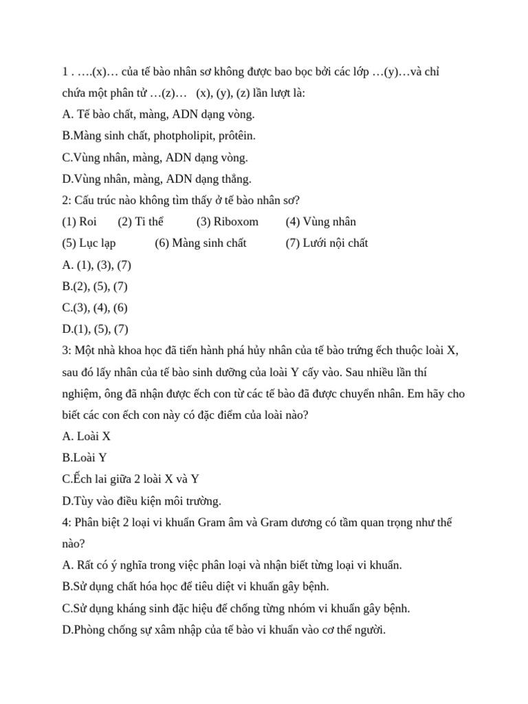 Ktra - Sinh - 10 | PDF
