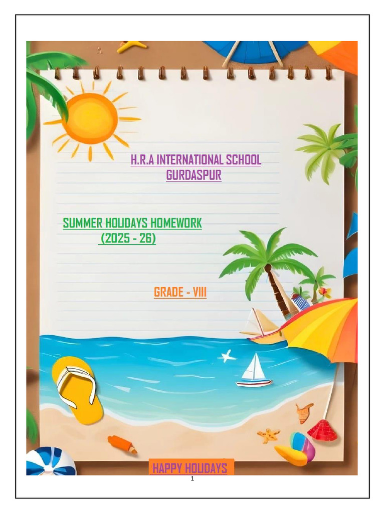 Summer Holiday Guidelines for Students | PDF | Rectangle | Chemistry