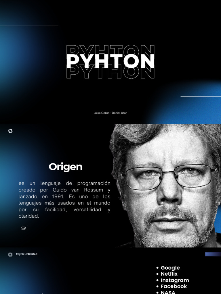Pyhton Exposición | PDF | Python (lenguaje de programación) | Lenguaje de programación