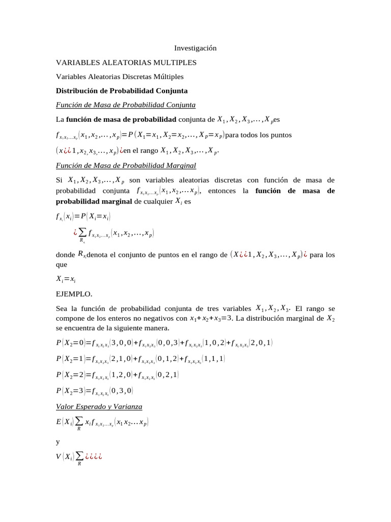 Distribucion de Probabilidades Conjuntas | PDF | Variable aleatoria ...
