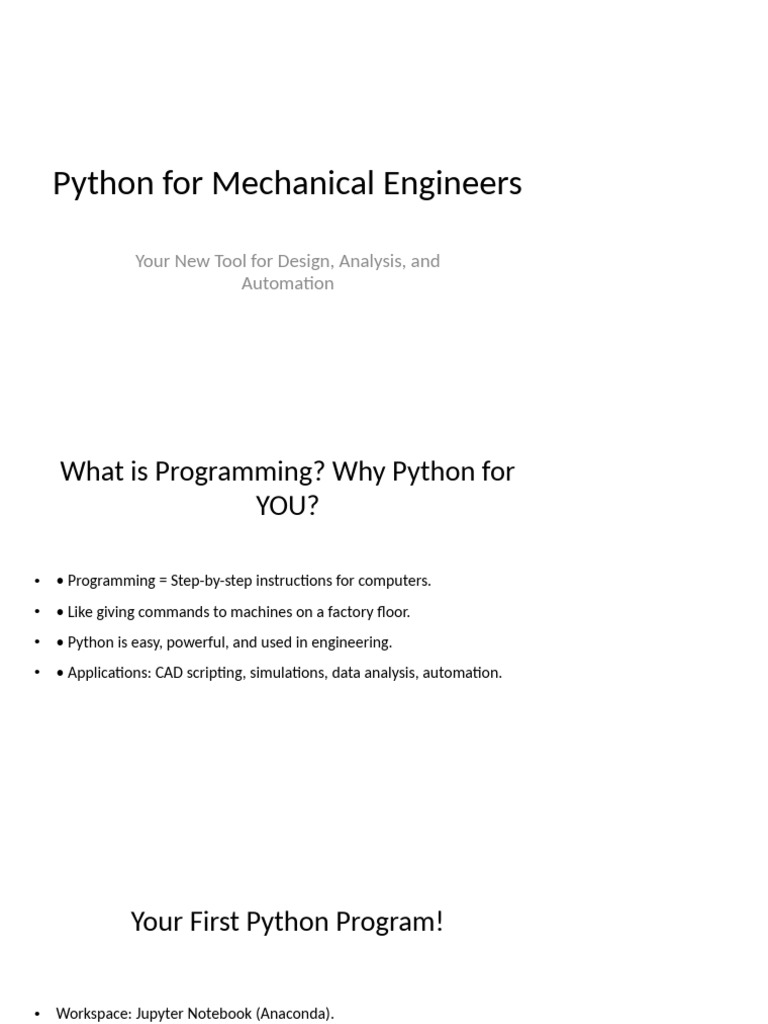 Visual Python For Mechanical Engineers | PDF