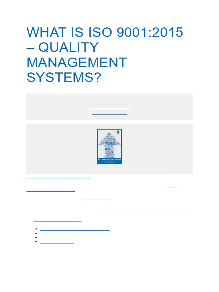 Understanding ISO 9001:2015 Standards | PDF | Quality Management System ...