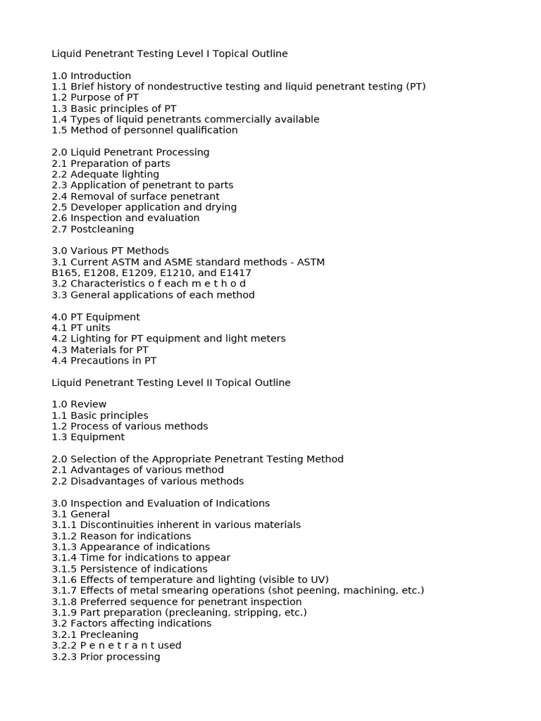 Liquid Penetrant Testing Overview Guide | PDF | Nondestructive Testing ...