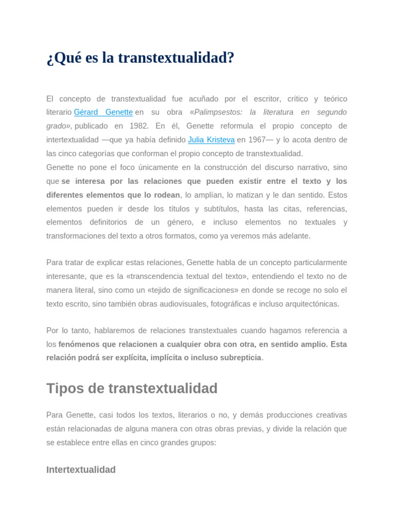 La Transtextualidad de Maite Alvarado | PDF | Intertextualidad