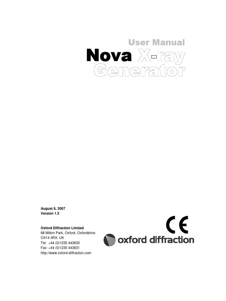 Nova X-ray Generator User Manual | PDF | Vacuum Tube | Electrical Connector