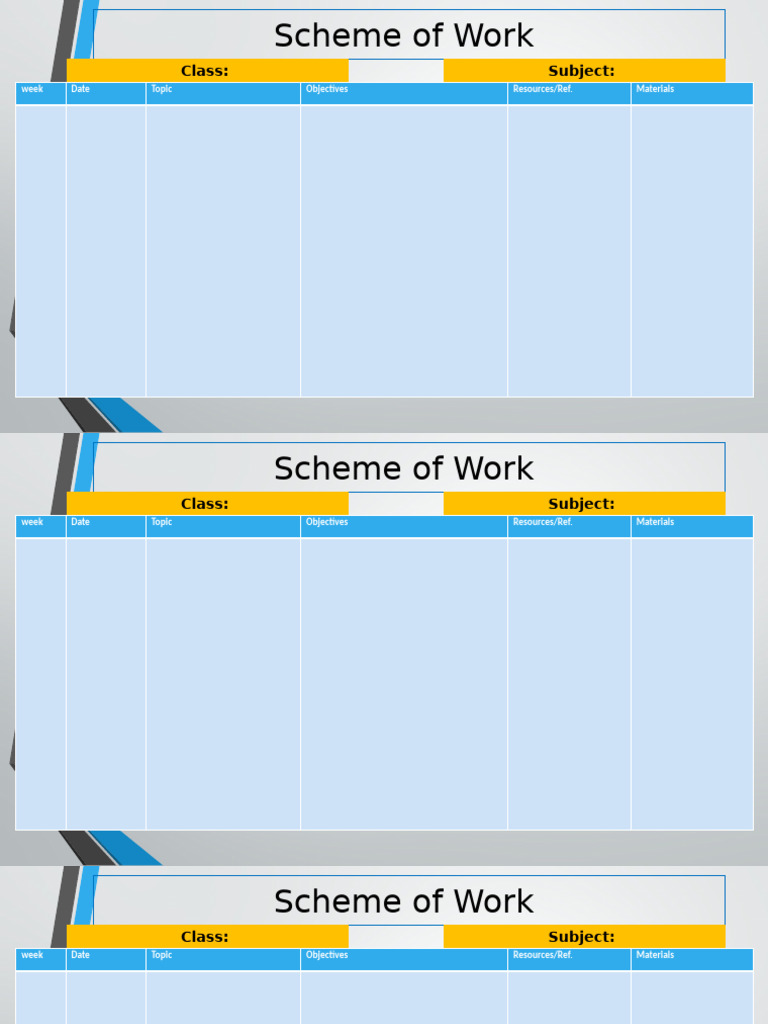Scheme of Work Template | PDF