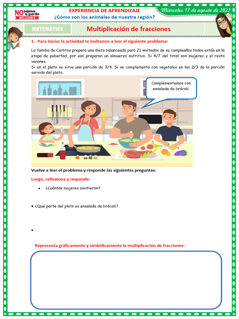 D3 A1 Ficha Multiplicacion Fracciones | PDF | Matemáticas