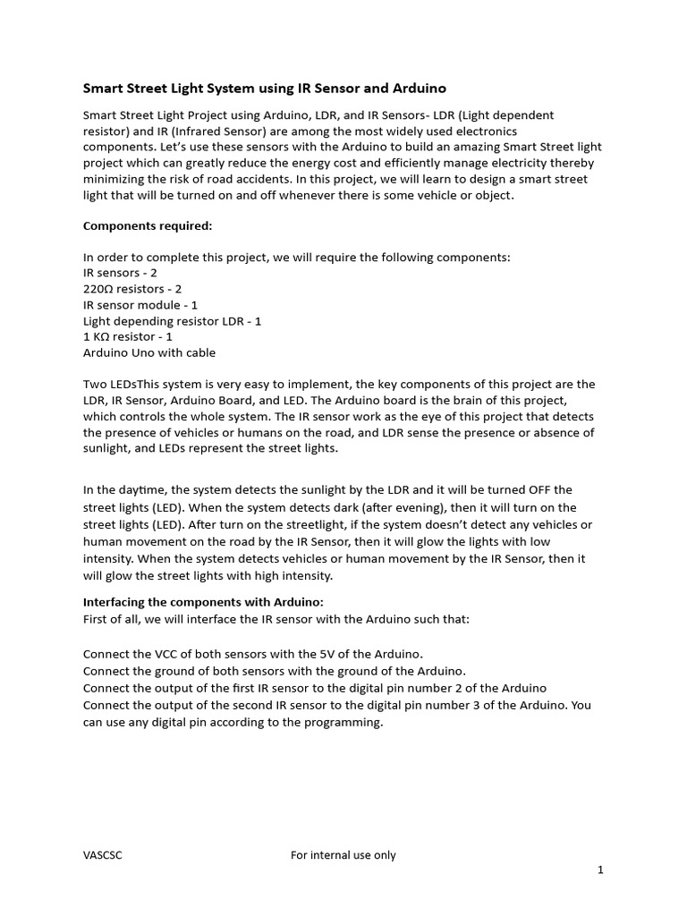 1 - Smart Street Light System Using LDR and IR | PDF | Infrared ...