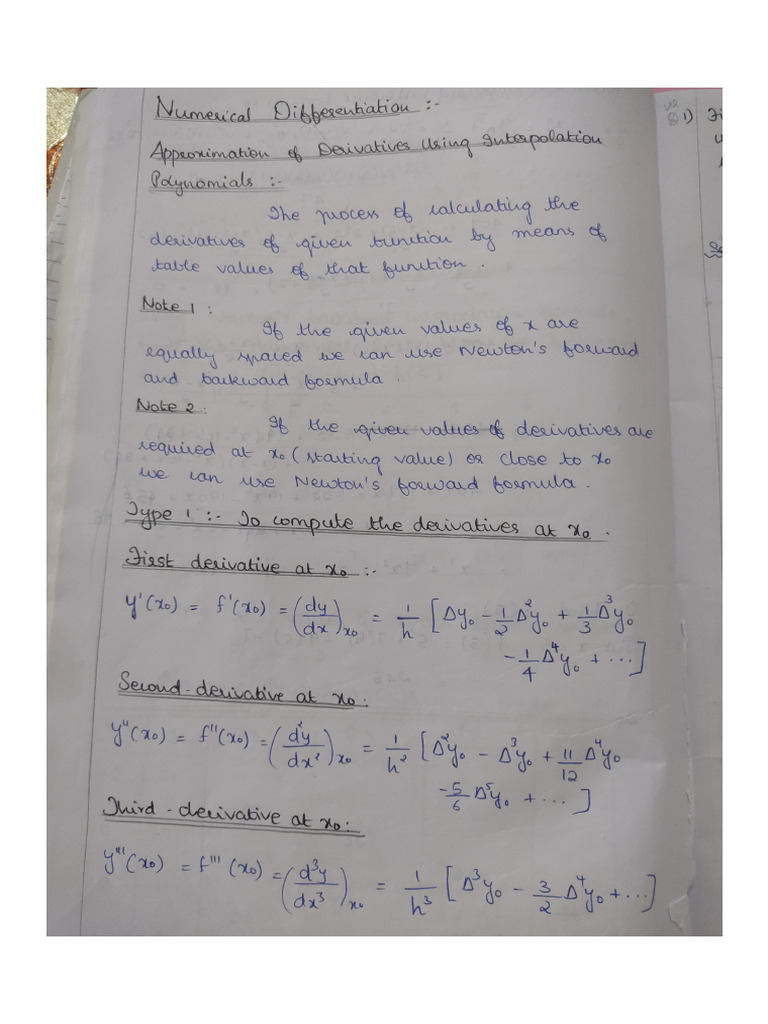 Numerical Differentiation | PDF