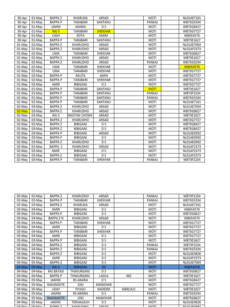 Daily Transaction Records for May | PDF