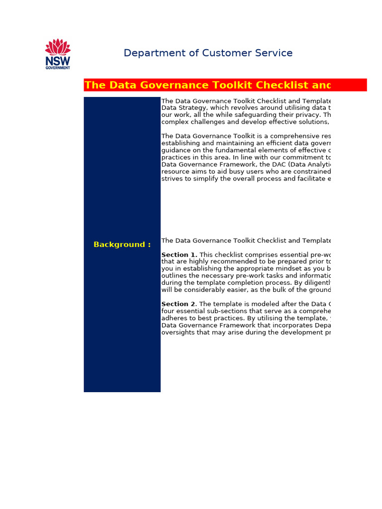 Data Governance Template | PDF | Governance | Metadata