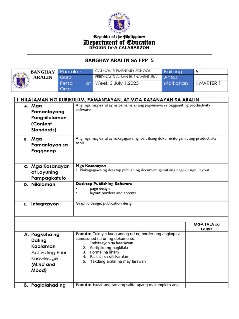WEEK 3 DLP EPP Day 3 | PDF