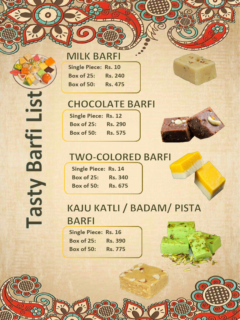 Barfi Menu V2 | PDF
