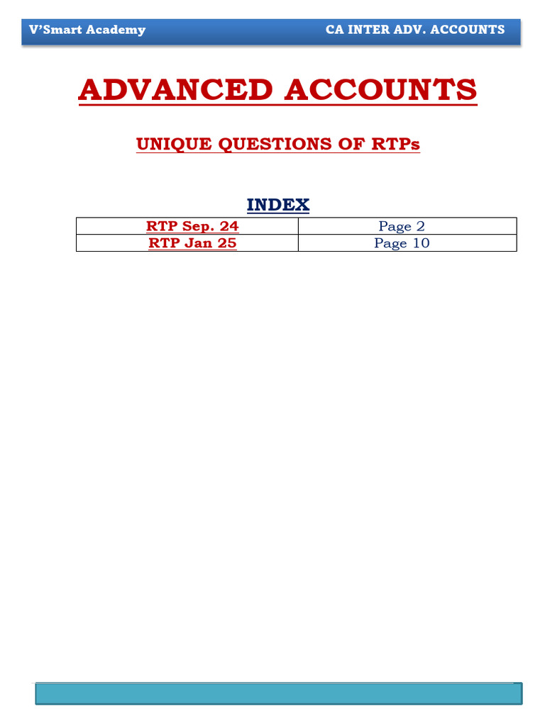 All Unique Questions of Rtps - Advanced Accounts | PDF | Deferred Tax | Depreciation