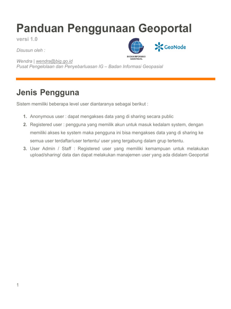 Panduan Penggunaan Geoportal Geonode | PDF