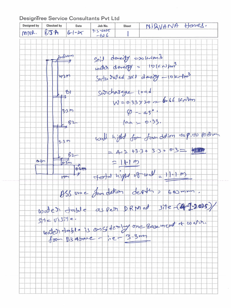 Retaining Wall Design Calculations | PDF | Materials Science | Applied ...