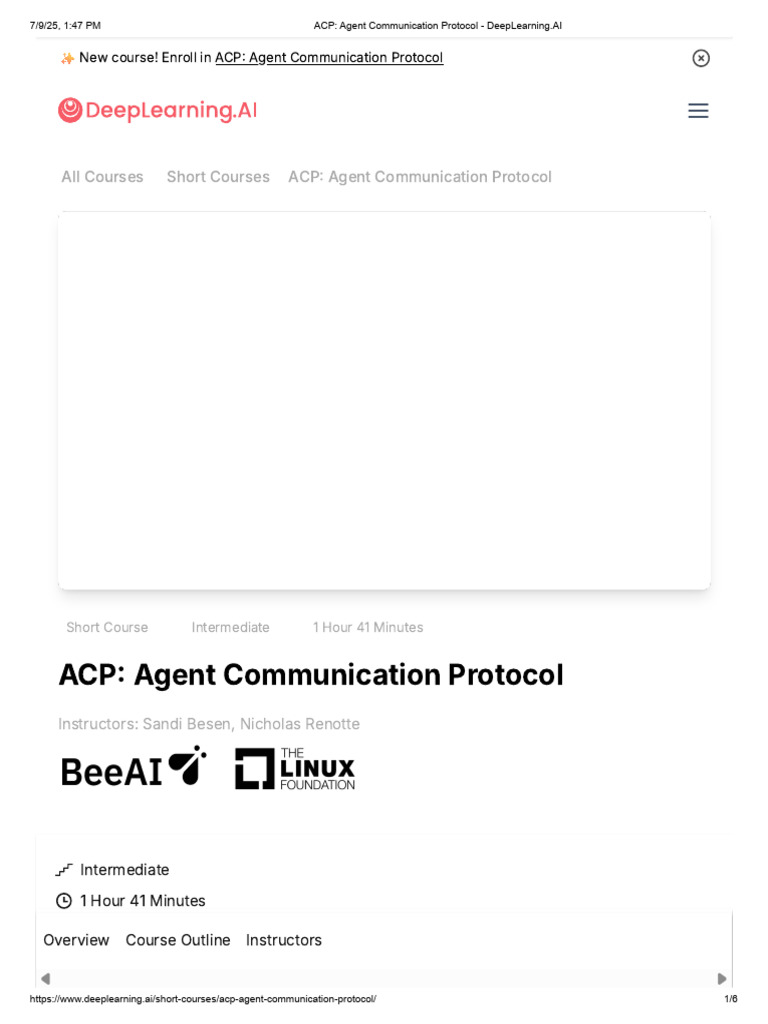ACP - Agent Communication Protocol - DeepLearning - Ai | PDF | Client ...