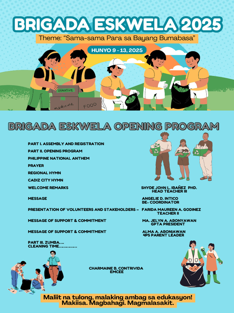 Brigada Eskwela Call For Donation Poster in Pastel Cyan, Golden Yellow, and Deep Teal Flat and ...