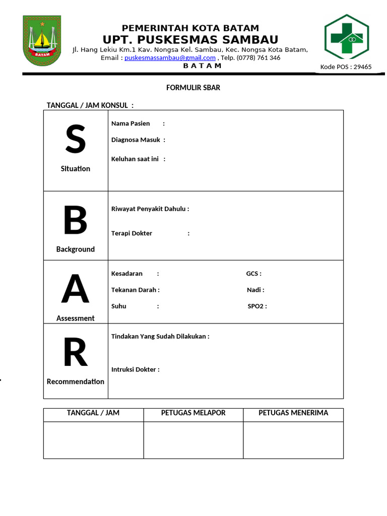 Form Sbar | PDF