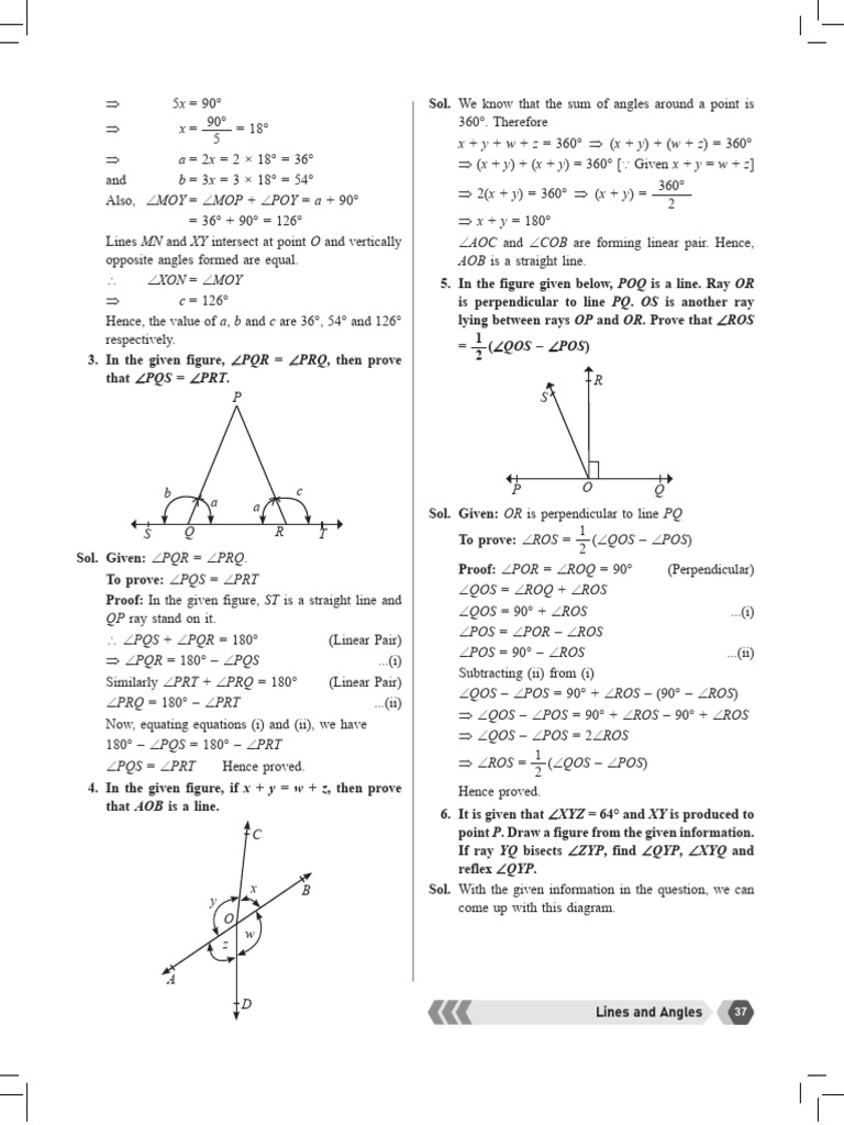Proving AOB as a Line from Angles | PDF | Perpendicular | Angle
