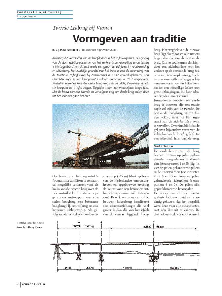 Cement 1999-5 p.20 Vormgeven Aan Traditie - Tweede Lekbrug Bij Vianen ...