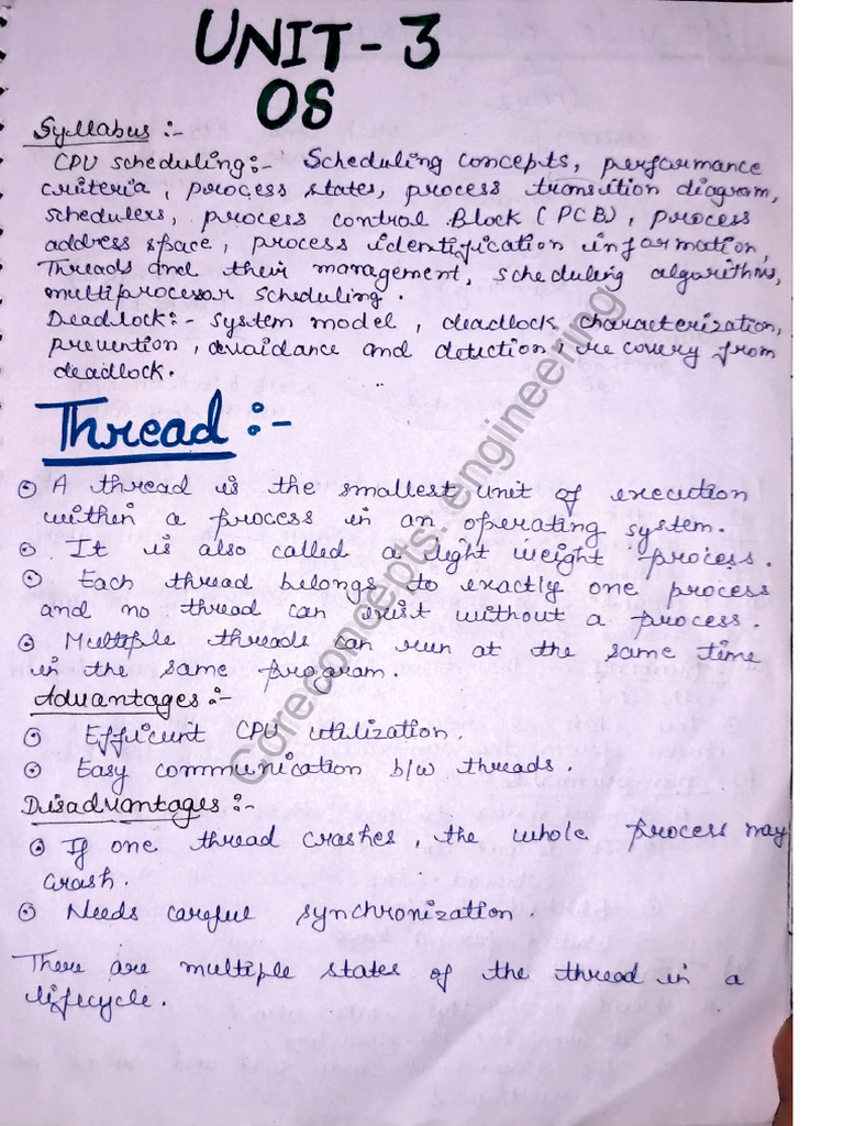 Unit-3 Os by Coreconcepts - Engineering | PDF