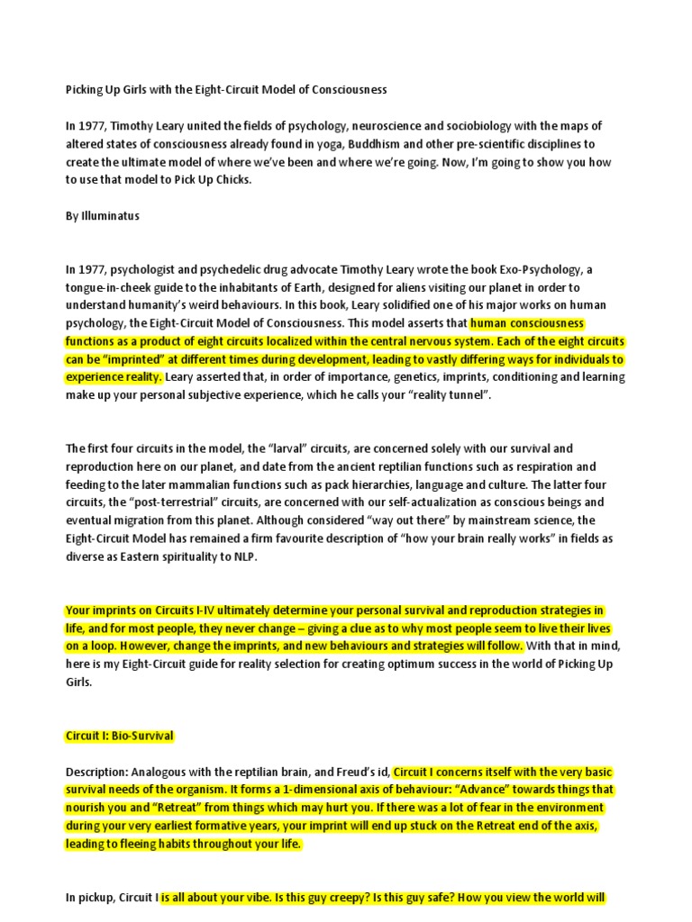 Eight-Circuit Model of Consciousness | PDF | Cognition | Psychology