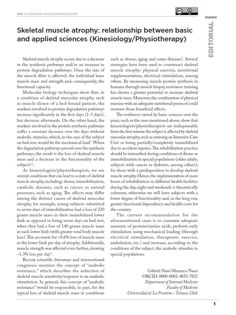 Understanding Skeletal Muscle Atrophy | PDF | Skeletal Muscle ...