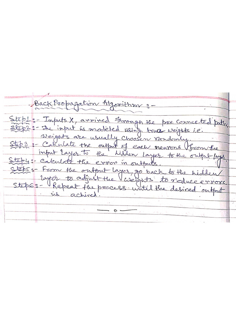 Back Propagation Algorithm. | PDF