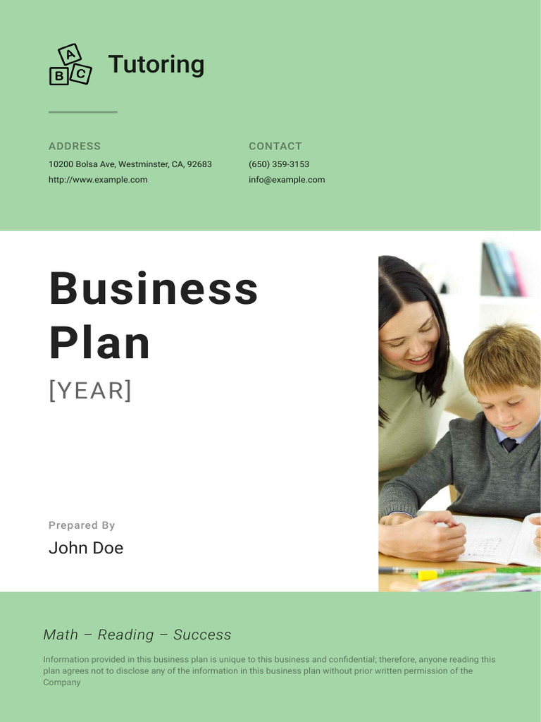 Tutoring Business Plan Example | PDF | Expense | Marketing