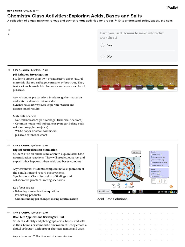 Acids and Bases Activities Guide | PDF | Ph | Acid