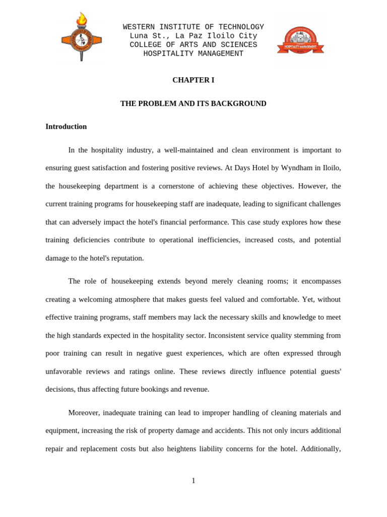 Chapter 1 - Case Study - Wit | PDF | Housekeeping | Turnover (Employment)